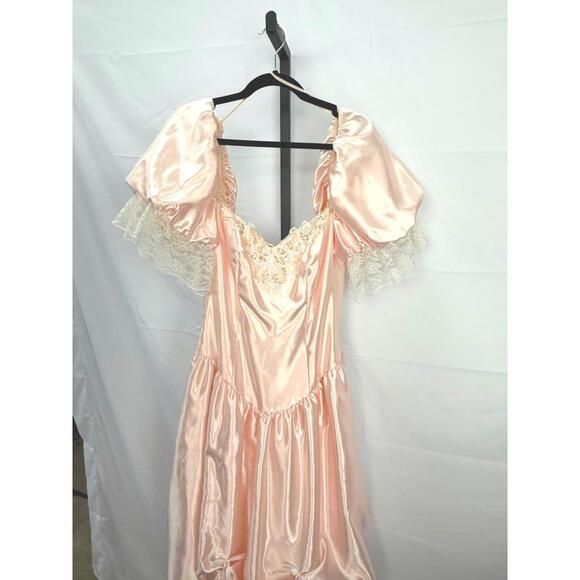 Alfred Angelo | Dresses | Vintage Style Pink Satin Prom Dress With Lace ...